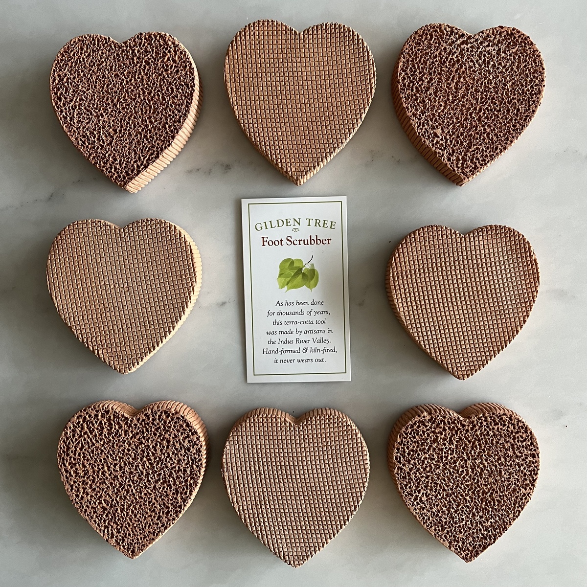 Gilden Tree – Terra Cotta Heart Shaped Foot Scrubber