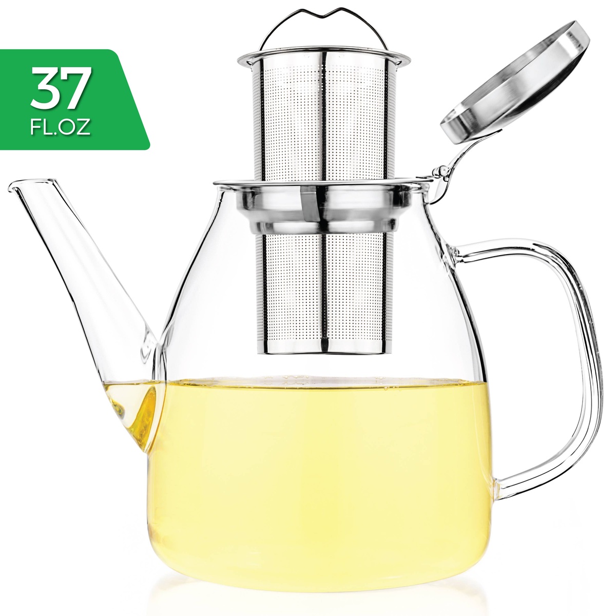 Tealyra – Galaxy Glass Teapot Kettle – 37oz | Exist Green