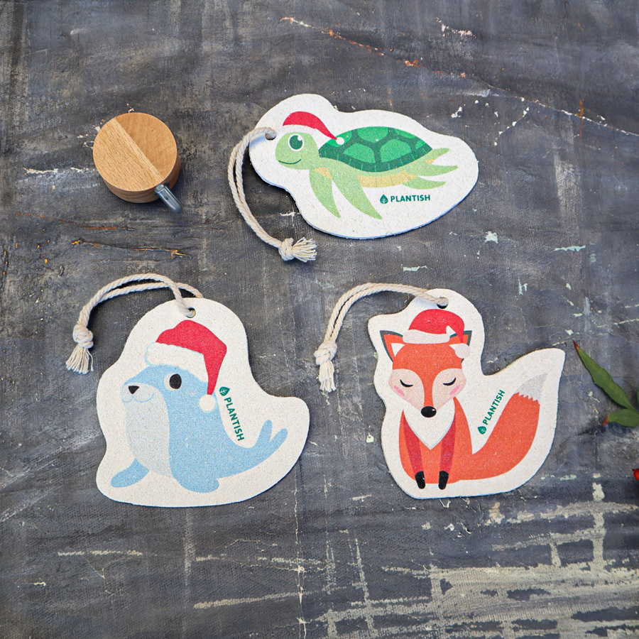 Plantish – Holiday Pop up Sponges (Festive Critters) | Exist Green
